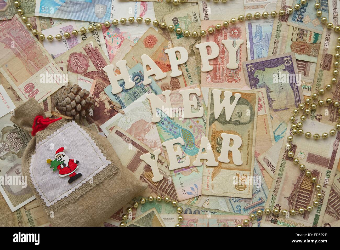 New Year's Day money background Stock Photo - Alamy