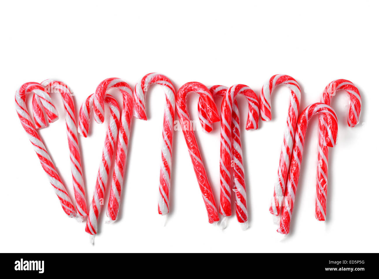 Row of candy canes on a white background with copy space Stock Photo ...
