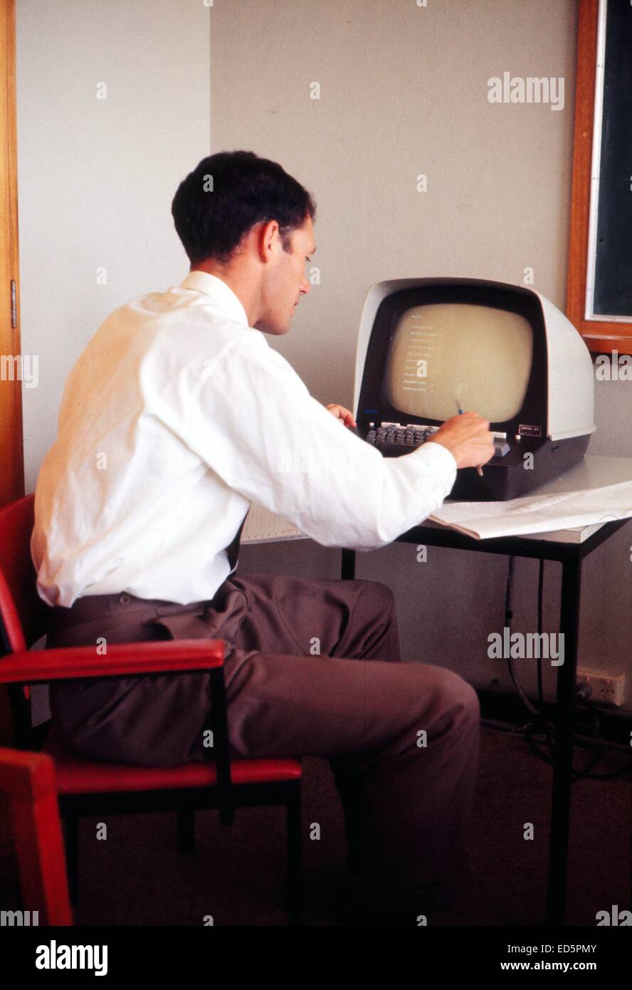 Computer Workstation at CDC3600 Computer at CSIRO, Canberra Stock Photo ...