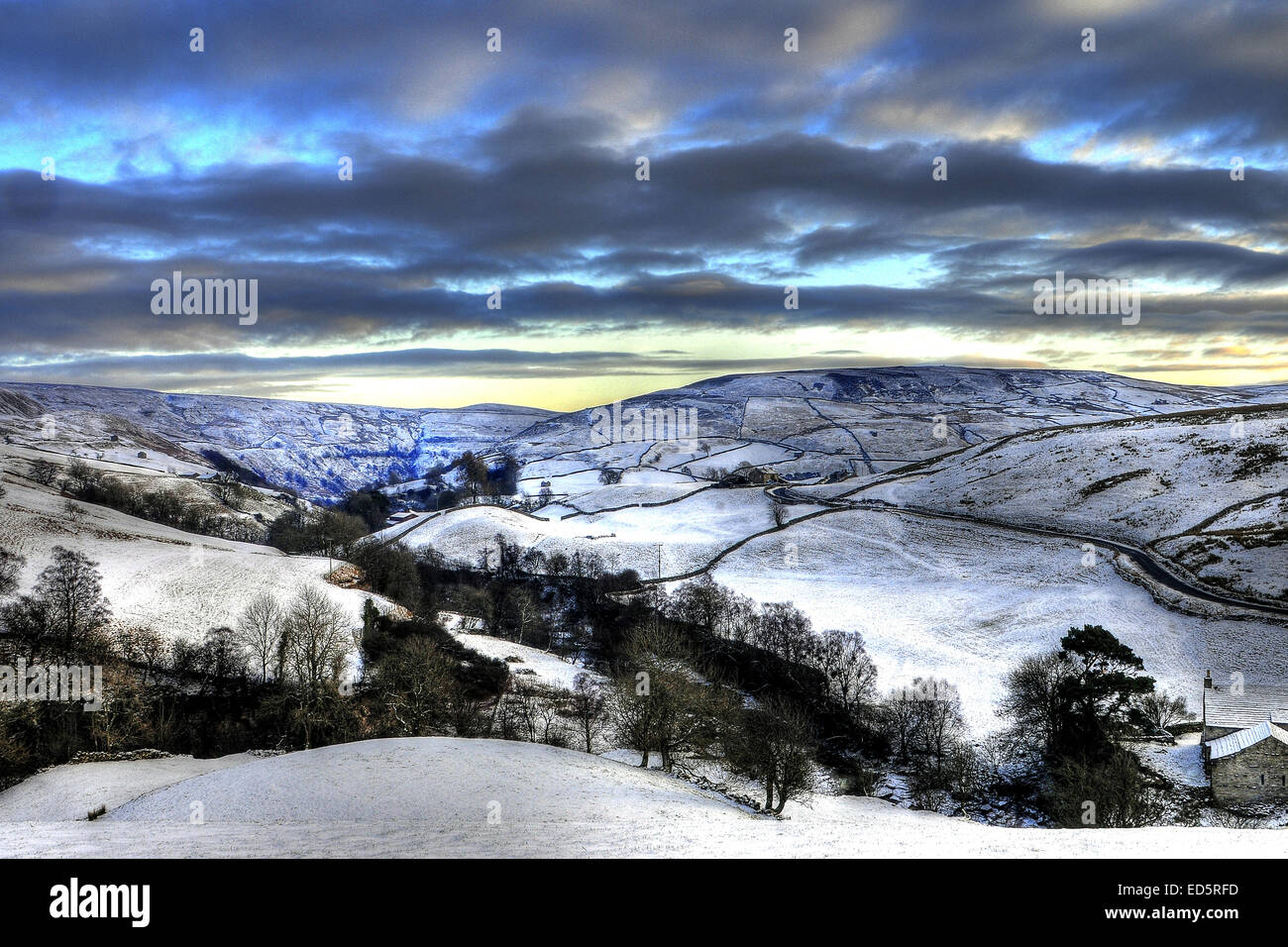 The views looking down Swaledale towards Keld in the Yorkshire Dales ...