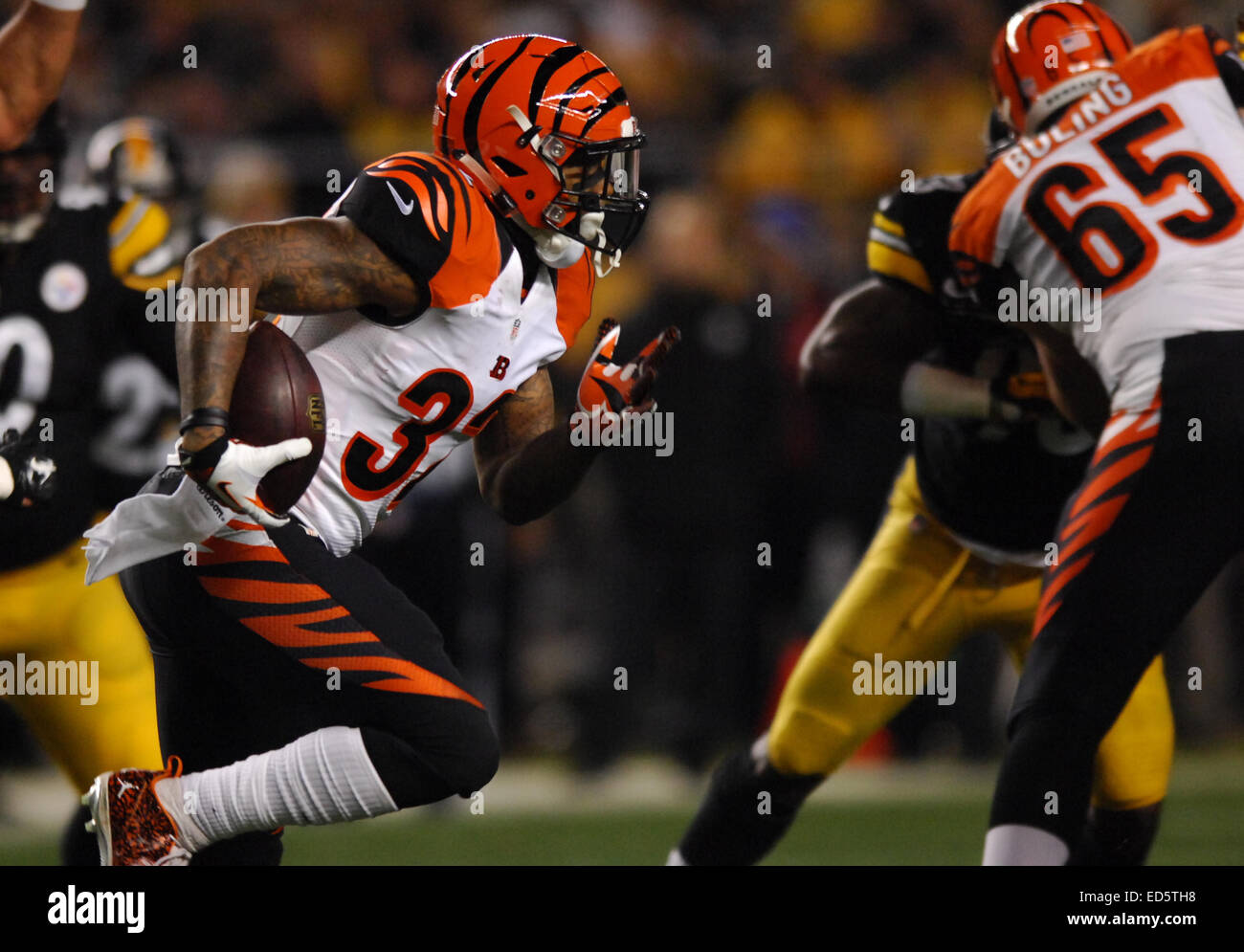 Pittsburgh, USA. 28th December, 2014. Jeremy Hill #32 during the ...