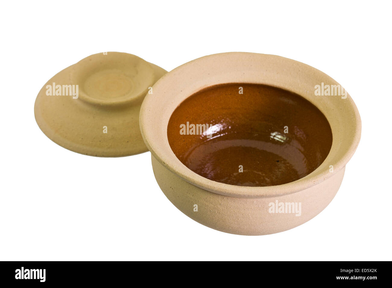 Cream color, Soup Pottery on isolate white background Stock Photo - Alamy