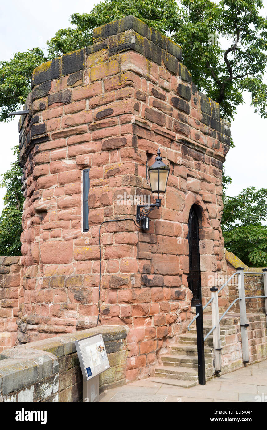 UK, Chester, the Water Tower along the city walls originally built to ...