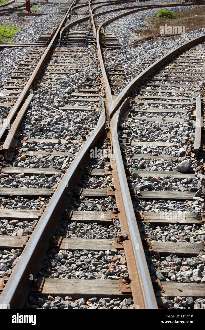 Railway tracks in a rail yard in Ibarra, Ecuador Stock Photo - Alamy