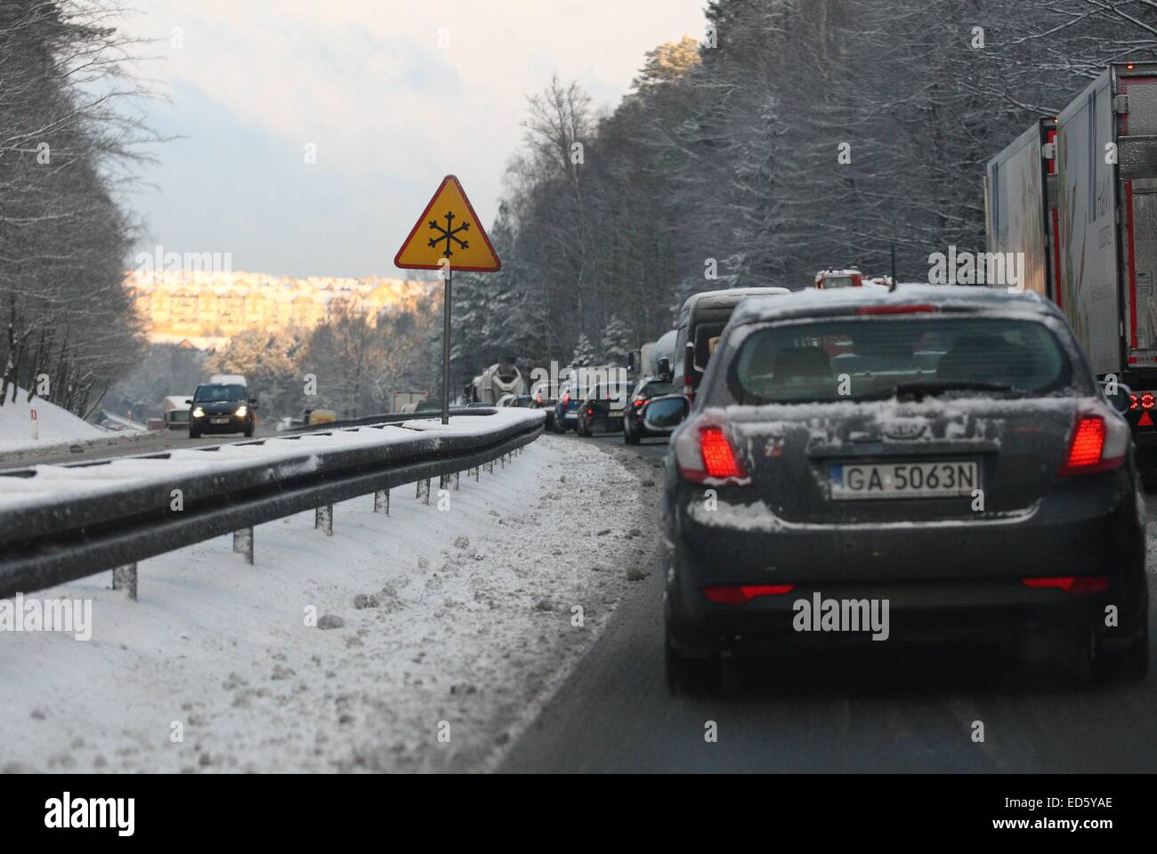 TriCity, Poland 29th, Dec. 2014 Heavy snow paralyzes road traffic in ...