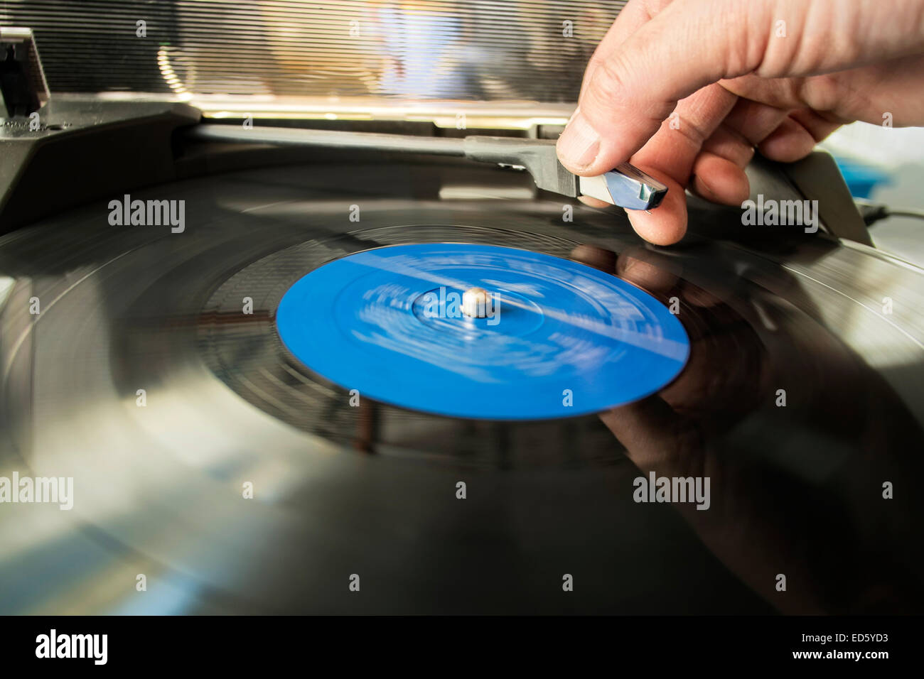 DJ Playing Record Stock Photo - Alamy