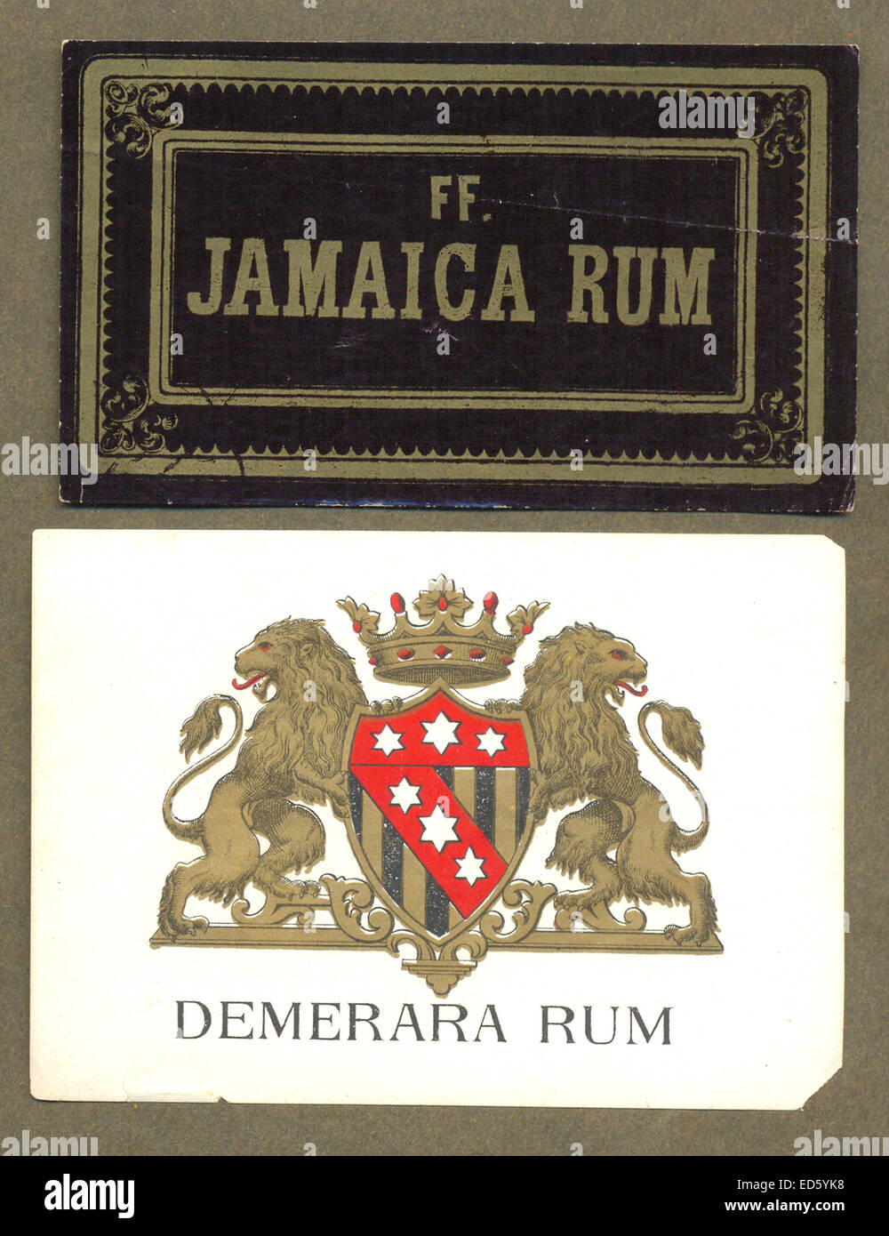 Victorian labels for rum Stock Photo - Alamy