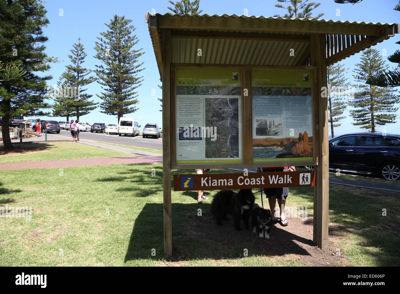 A map at Blowhole Point of the Kiama Coast Walk Stock Photo - Alamy