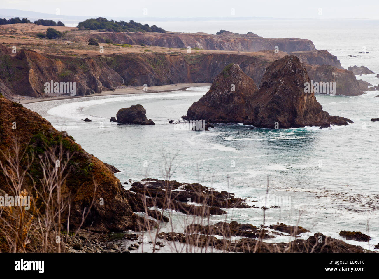 Rock formations off the North California coast Stock Photo - Alamy