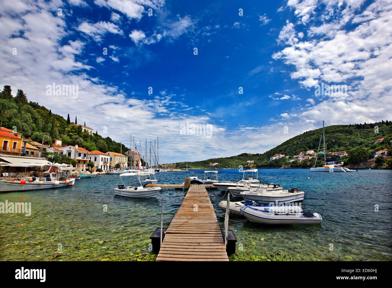 Kioni village, the most beautiful village of Ithaca (Ithaki) island ...