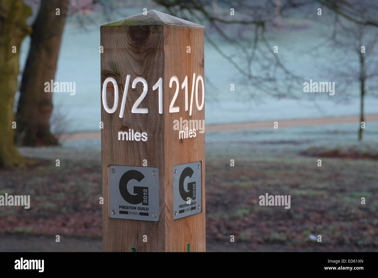 Preston, Lancashire: Start and Finish Marker post for the Guild Wheel a ...
