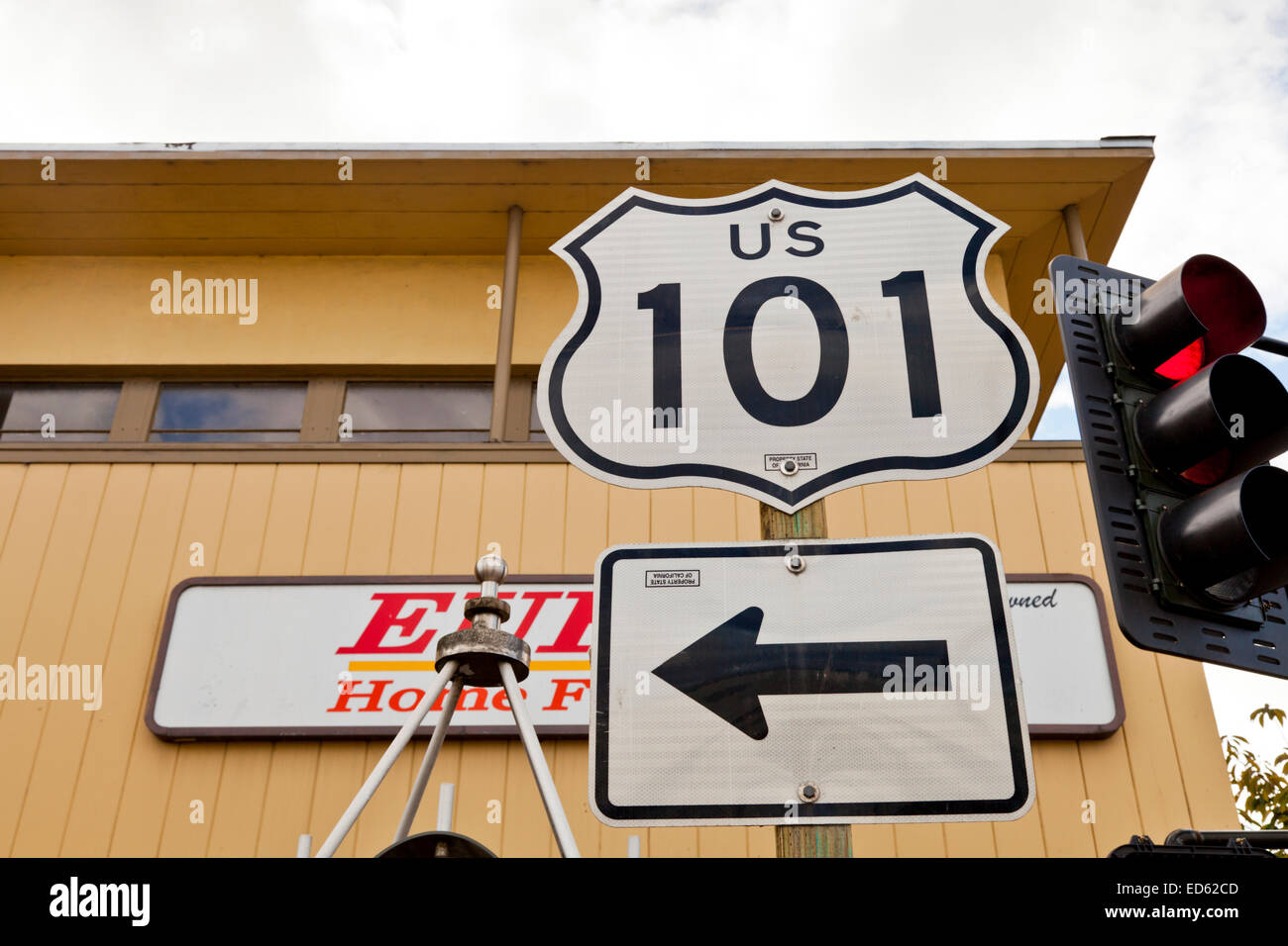 US Route 101 sign Eureka City Humboldt County California USA Stock ...