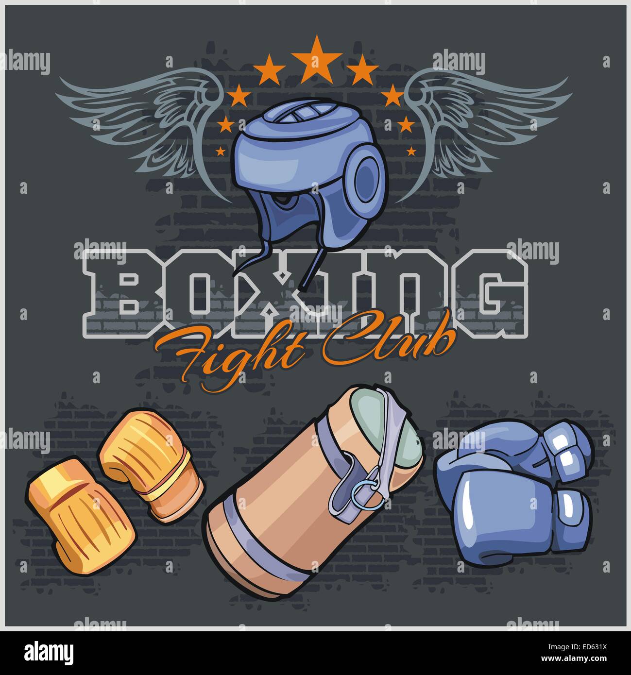 Boxing labels and banners set. part set Stock Photo - Alamy