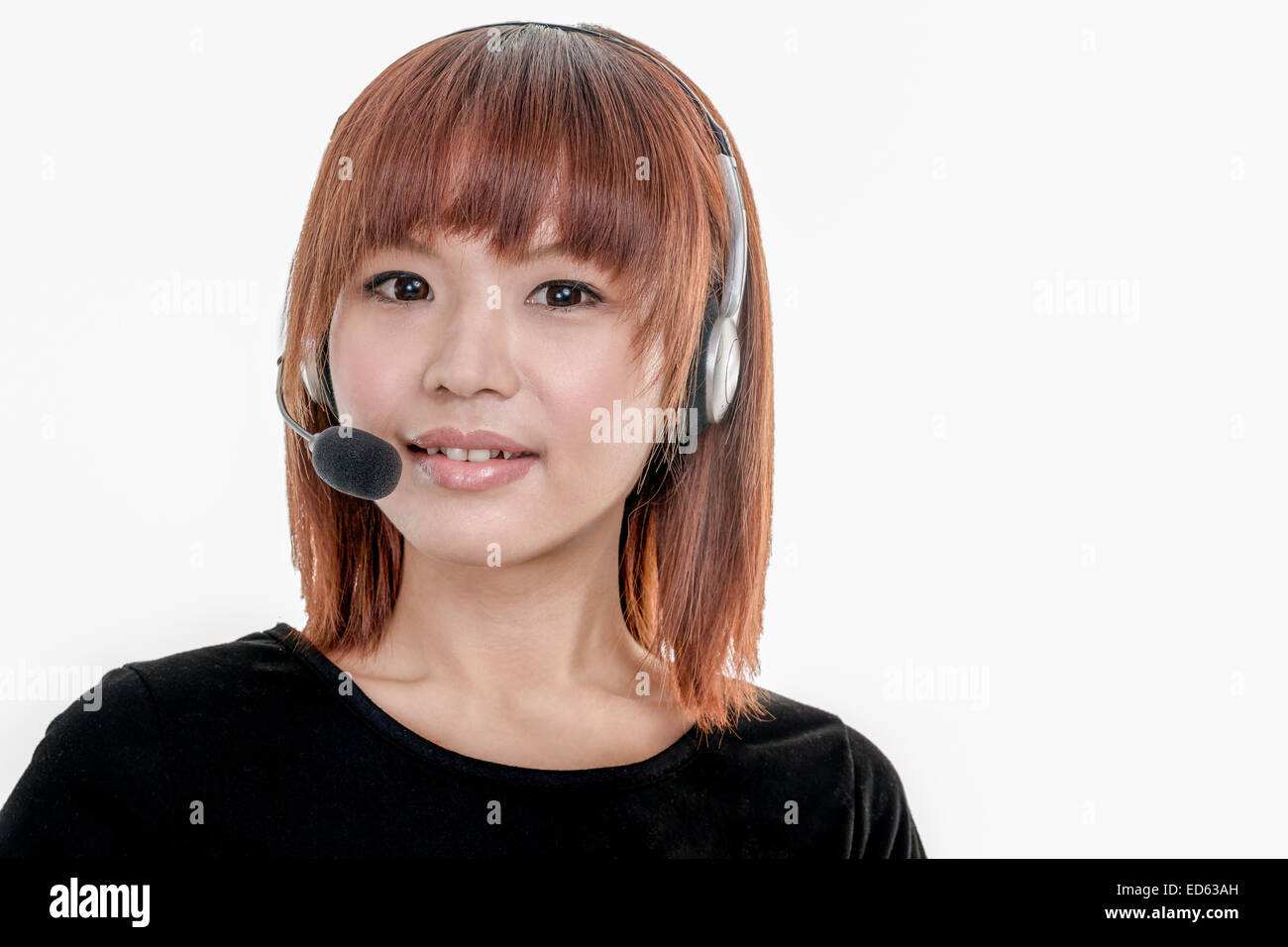 Woman wearing a telephone headset hi-res stock photography and images ...