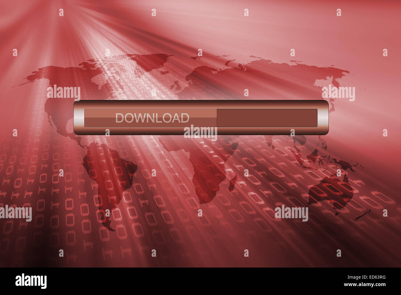 download progress bar on a red background Stock Photo - Alamy