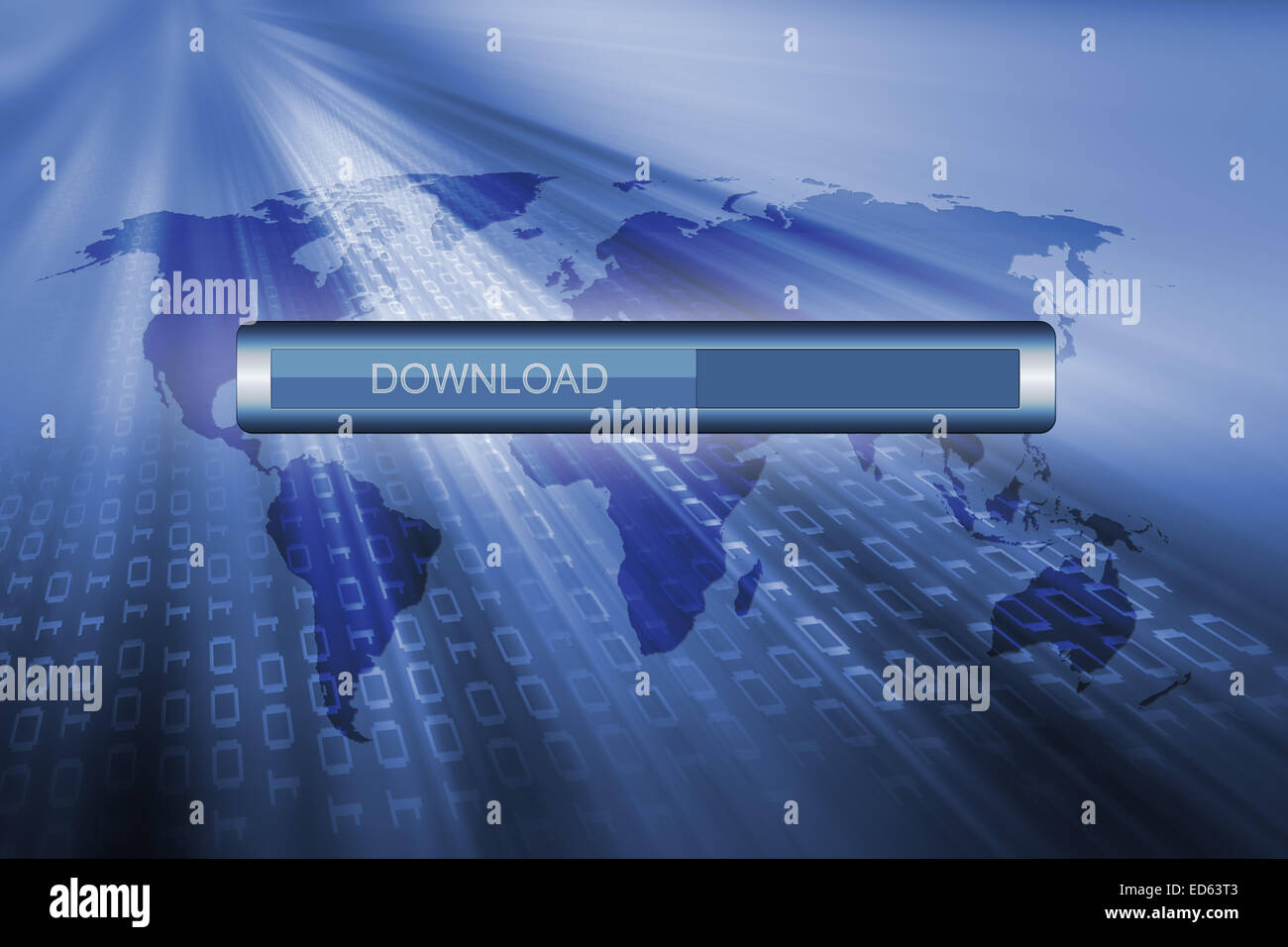 download progress bar, blue background Stock Photo - Alamy