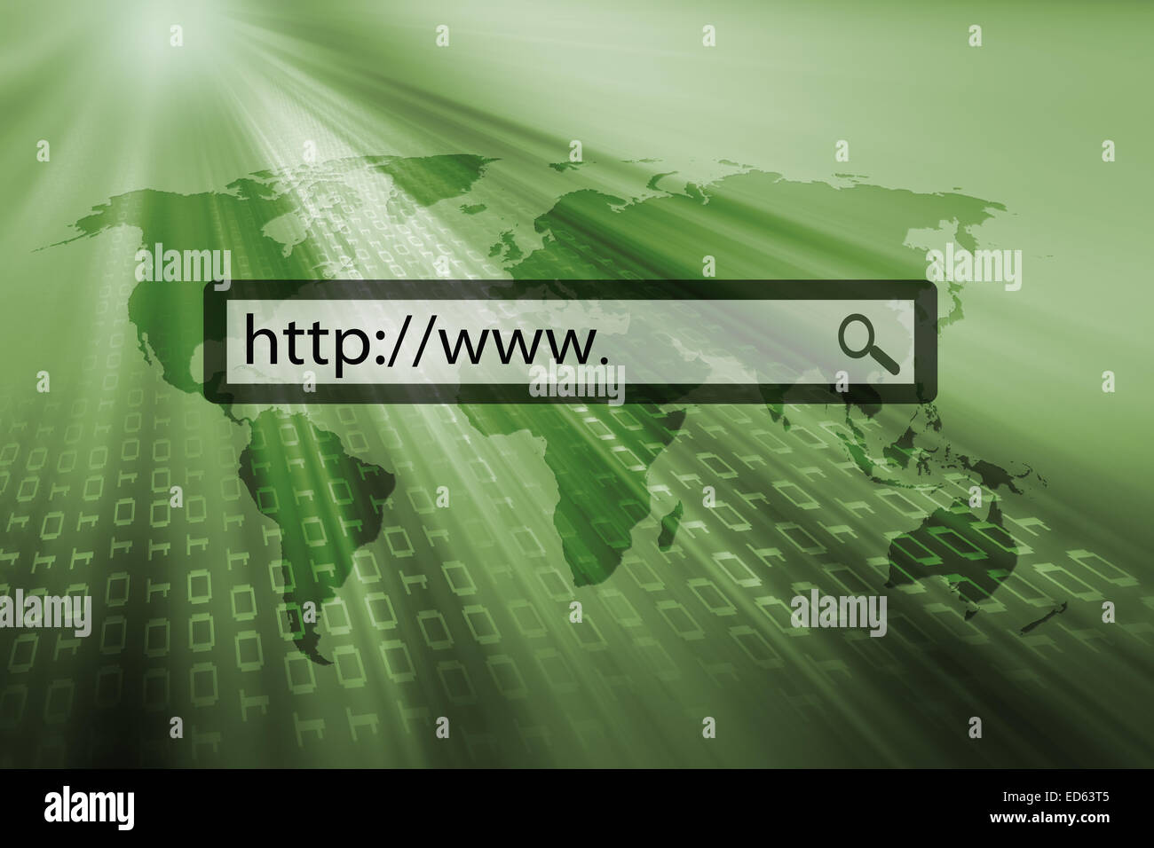 www. in search bar of a browser (green background Stock Photo - Alamy