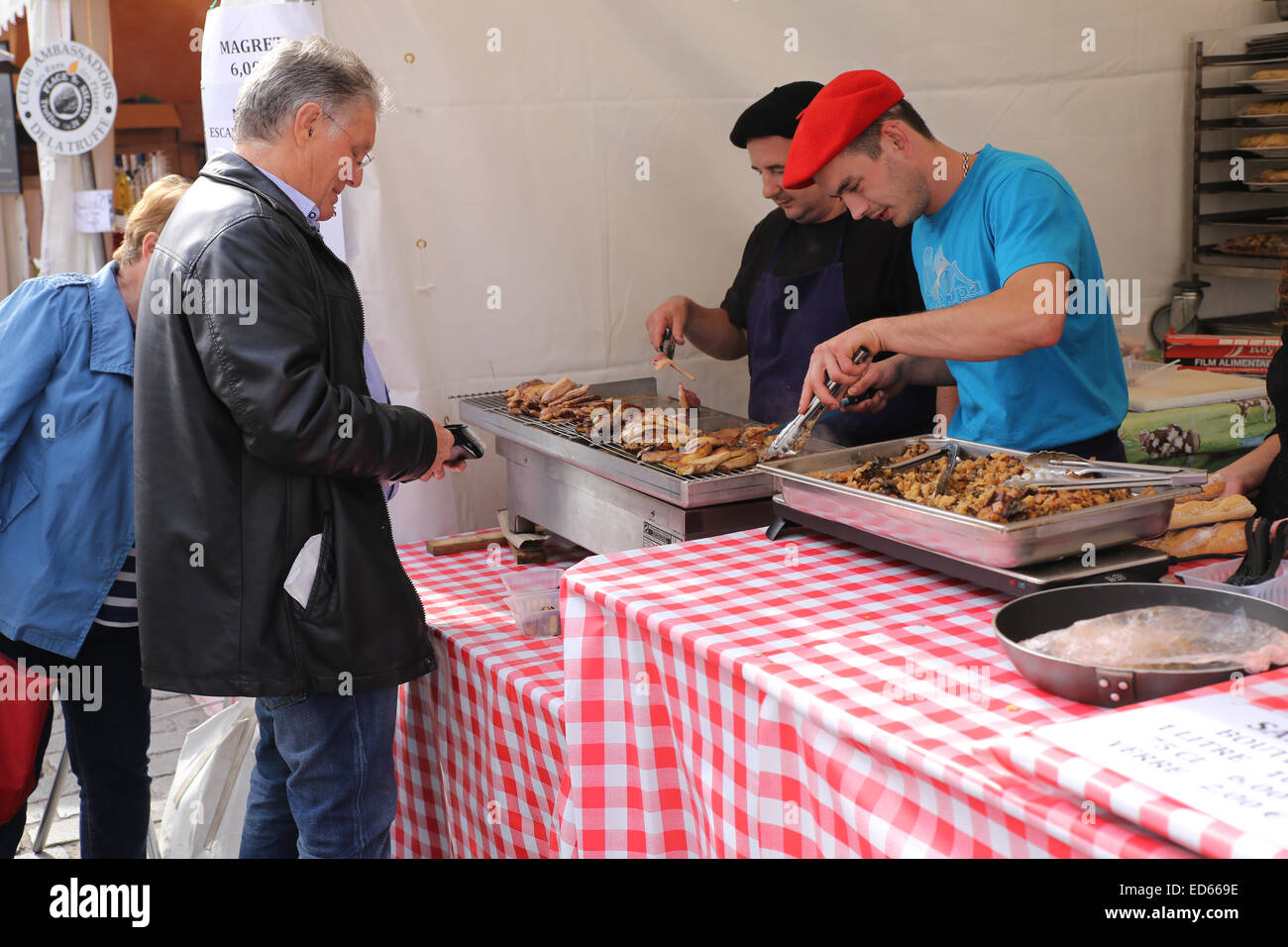 fried chicken stick street food stall Stock Photo - Alamy