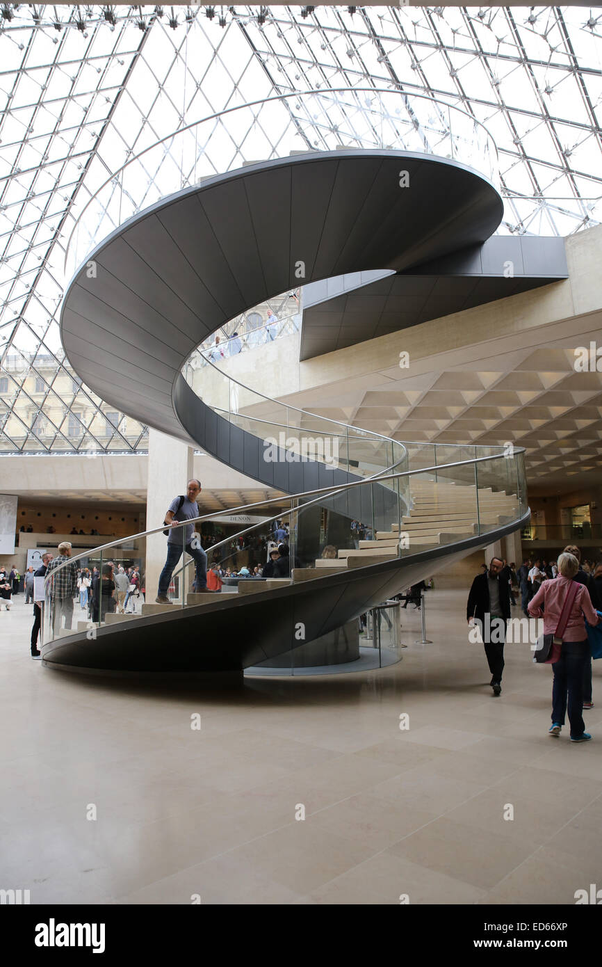 circular stair Carrousel du Louvre shopping mall Stock Photo - Alamy