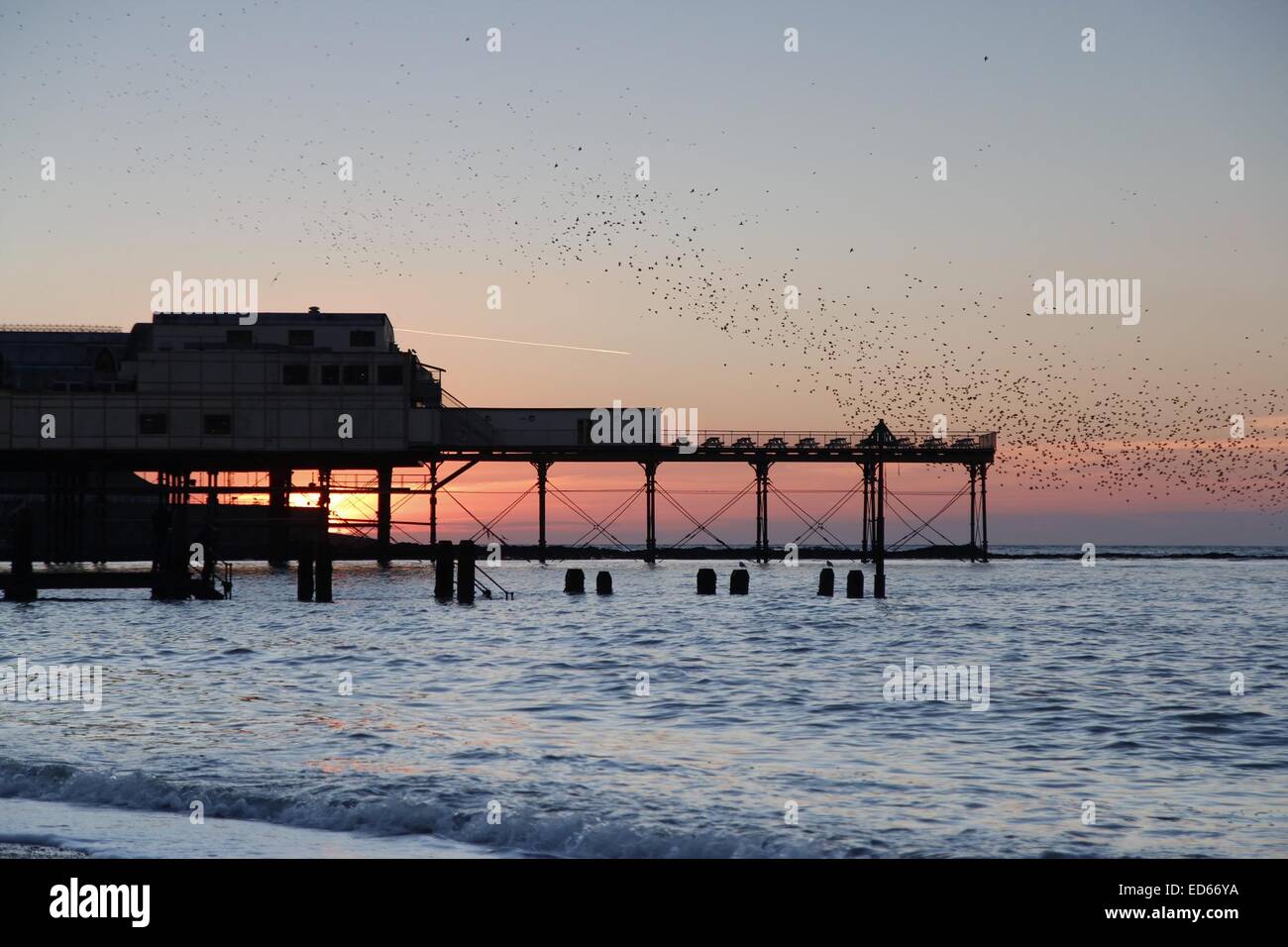 Sunset at Aberystwyth Pier Stock Photo - Alamy