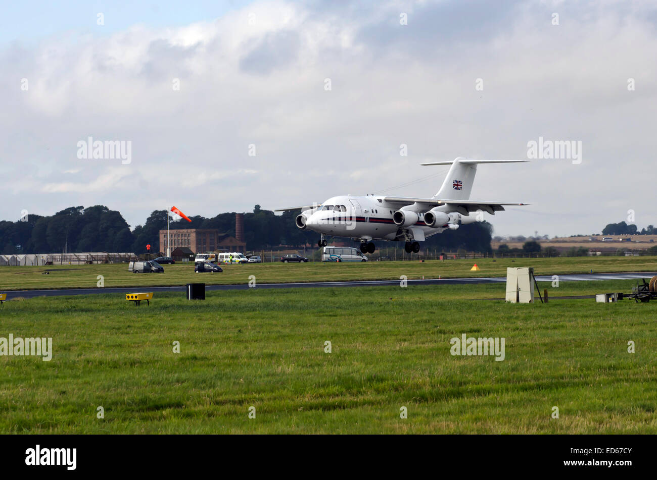 RAF BAe-146 CC2 aircraft (BAe-146-100 Statesman) landing at the ...