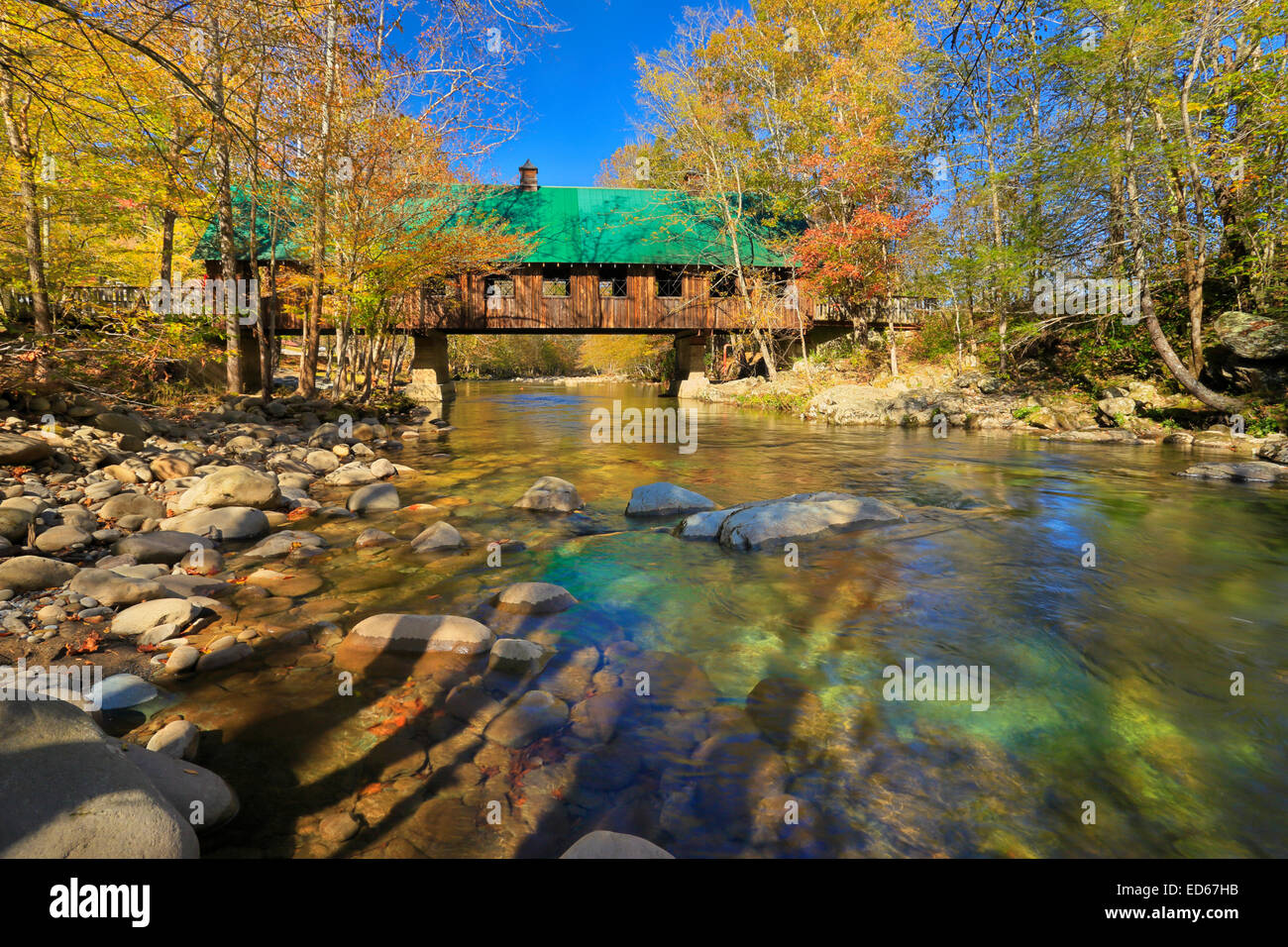 Emerts Cove Covered Bridge, Pittman Center, Tennessee, USA Stock Photo ...