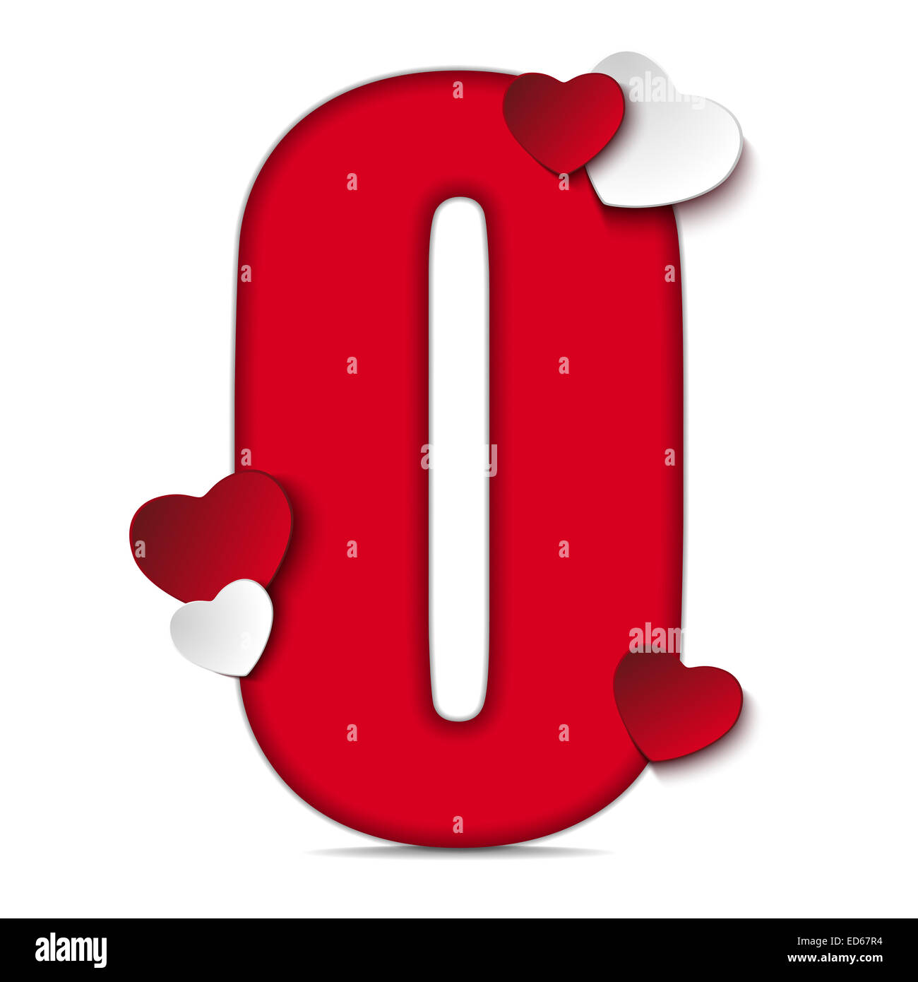 Vector - Alphabet Letters With Red Heart Valentine Day Stock Photo - Alamy