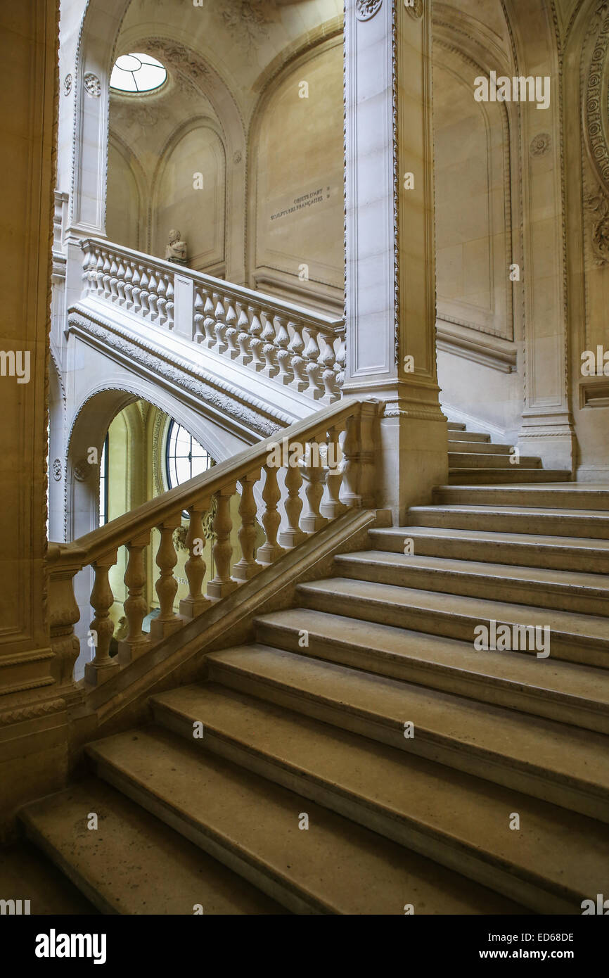louvre museum staircase Stock Photo - Alamy