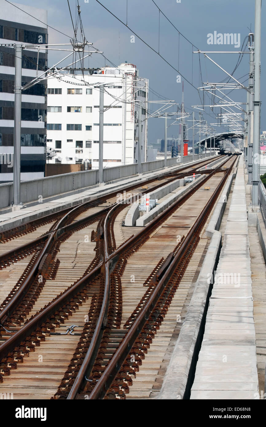Railway track on sky train Stock Photo - Alamy