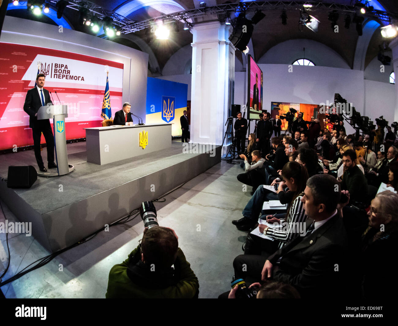 Kiev, Ukraine. 29th December, 2014. Ukrainian President Poroshenko held ...