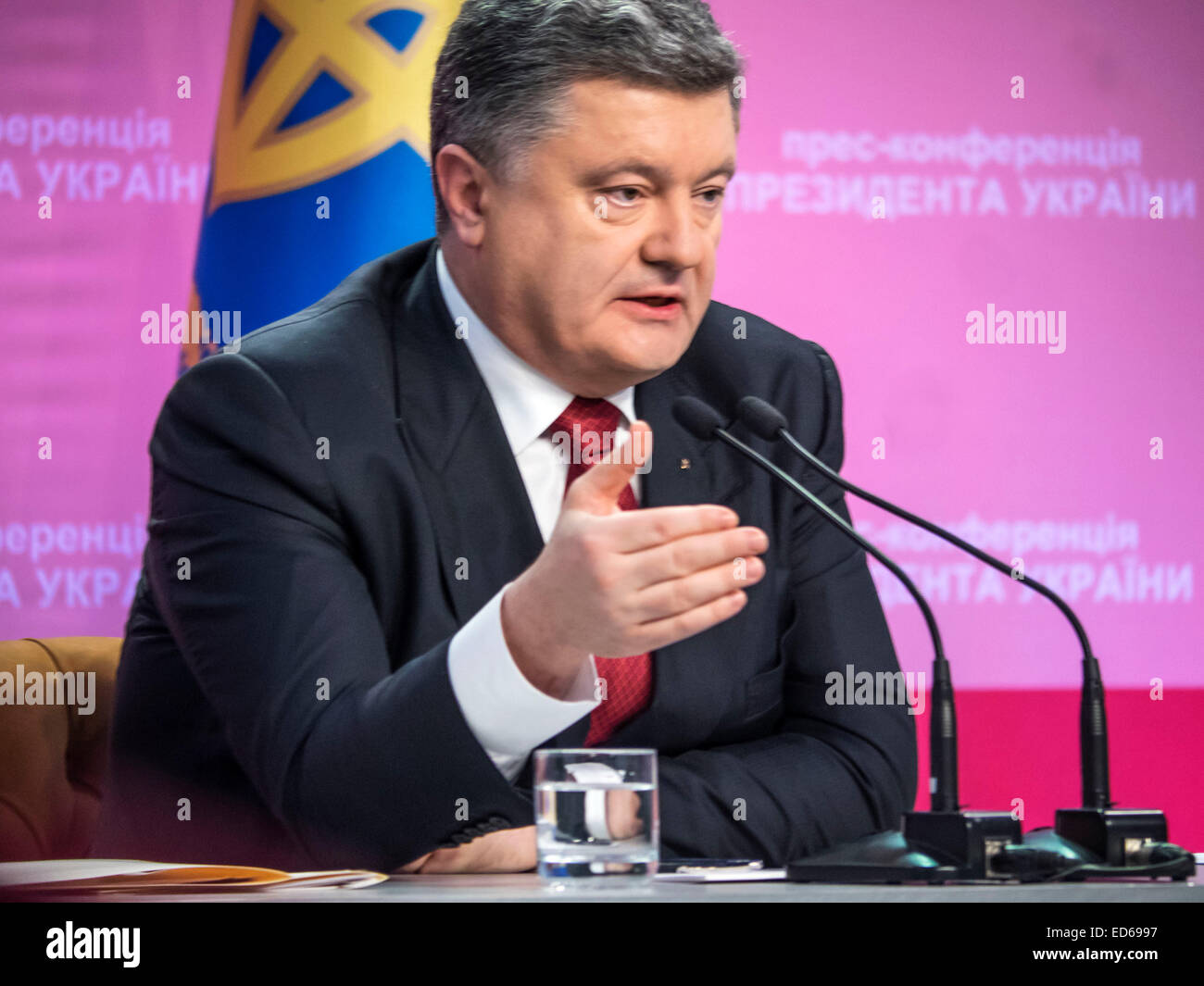 Kiev, Ukraine. 29th December, 2014. Ukrainian President Poroshenko held ...