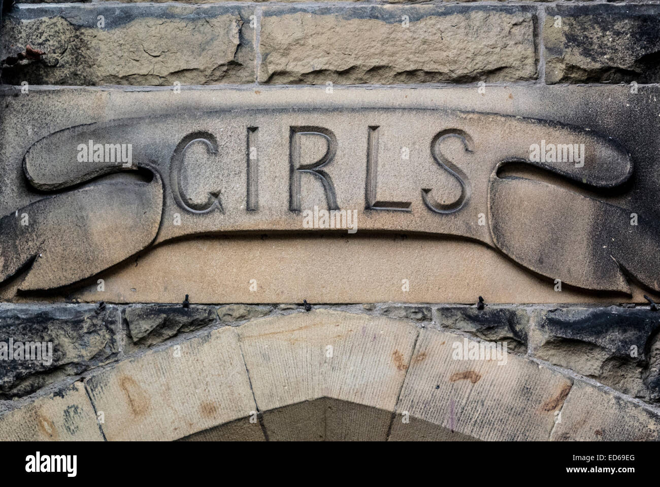 Girls sign above door at entrance to school Stock Photo - Alamy