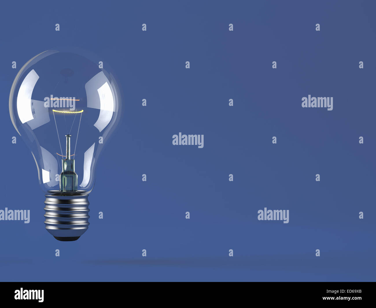 light bulb on blue background Stock Photo - Alamy