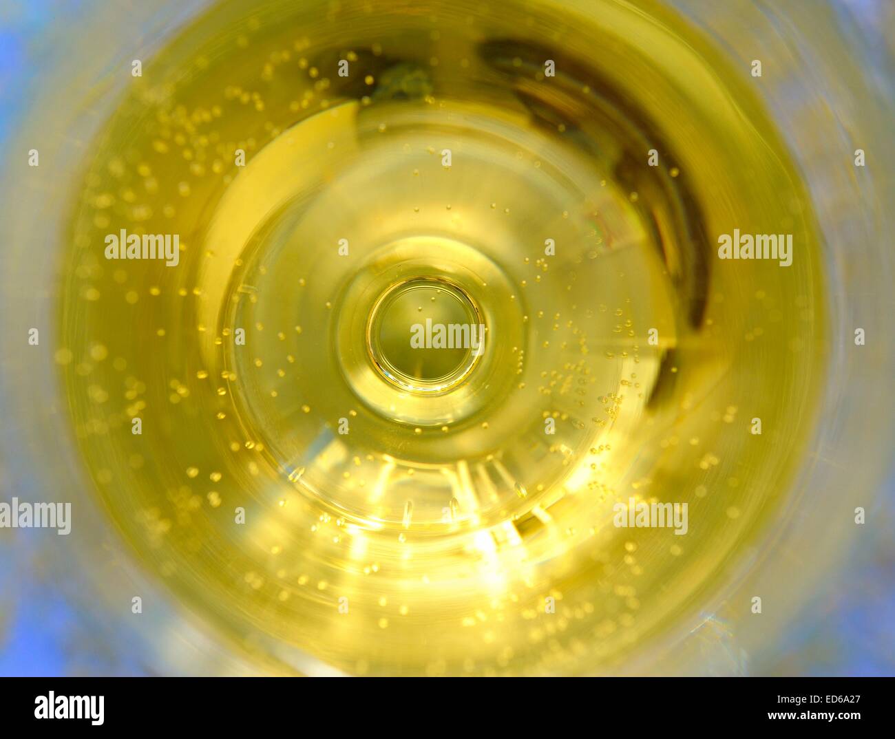 Close up of a glass of white wine looking down Stock Photo - Alamy