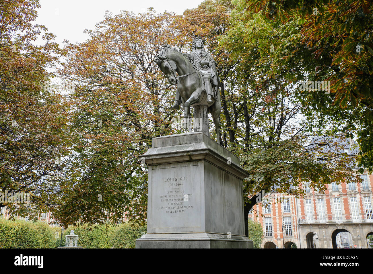 Place Royale statue man riding horse Stock Photo - Alamy