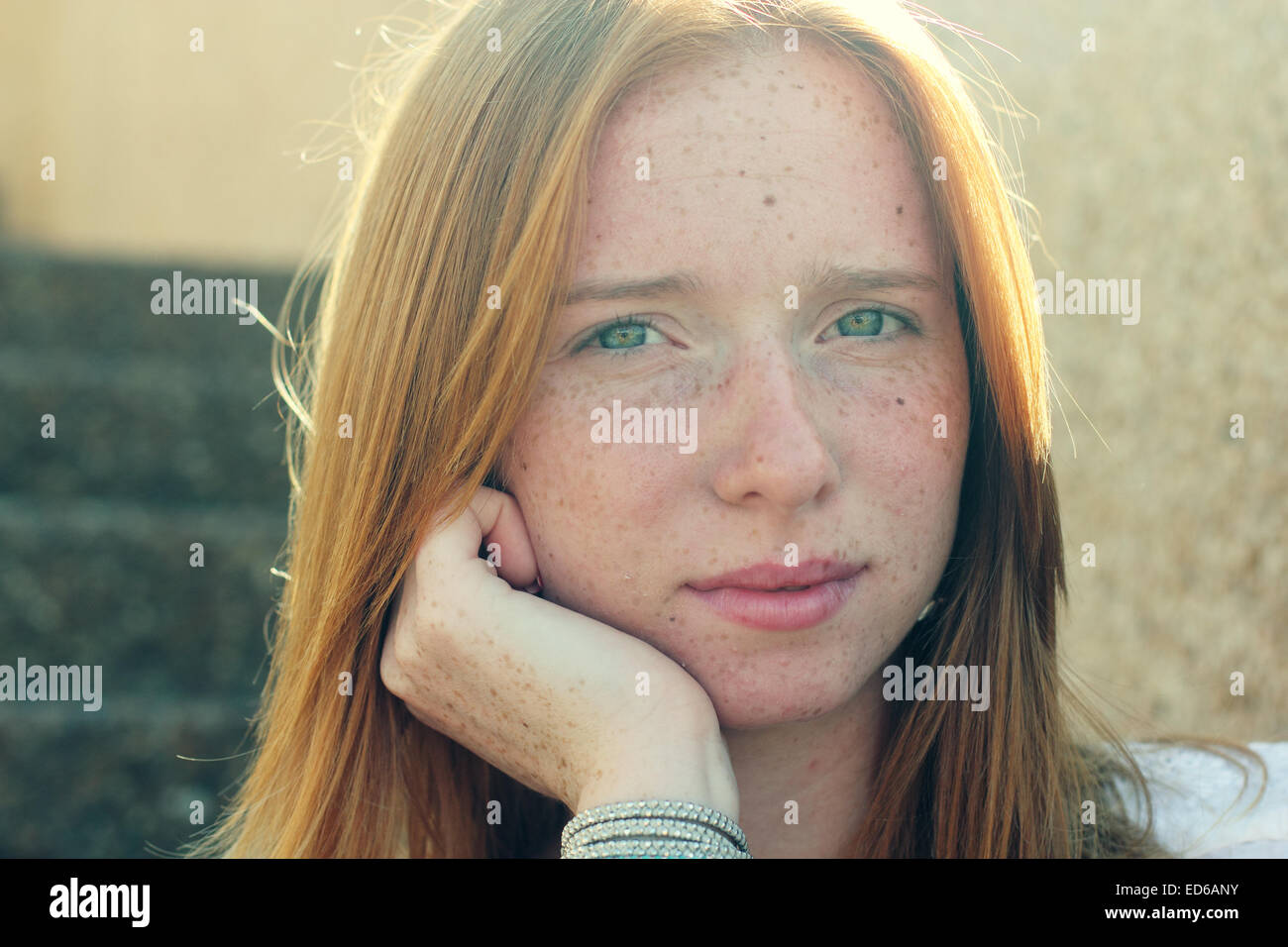 Closeup portrait of beautiful young girl Stock Photo - Alamy