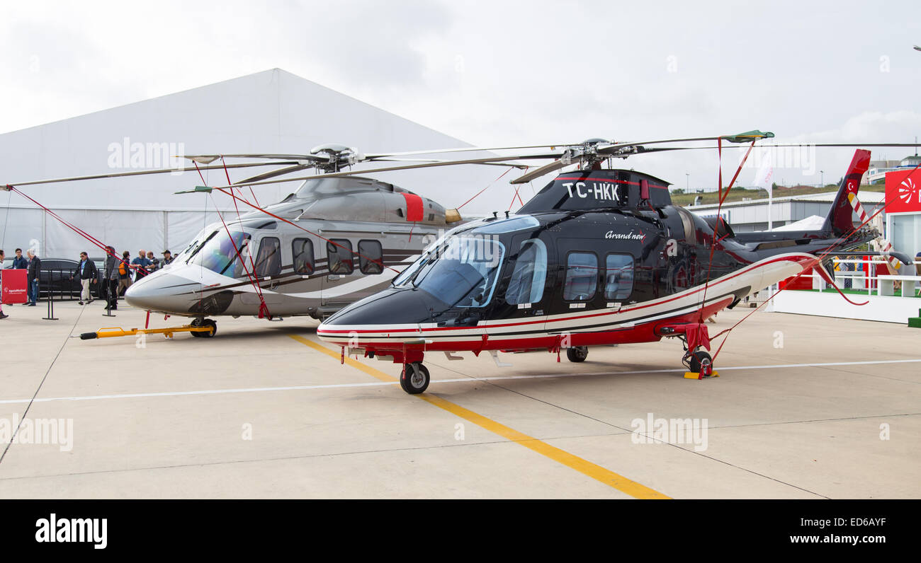 ISTANBUL, TURKEY - SEPTEMBER 27, 2014: Helicopters in Istanbul Airshow ...
