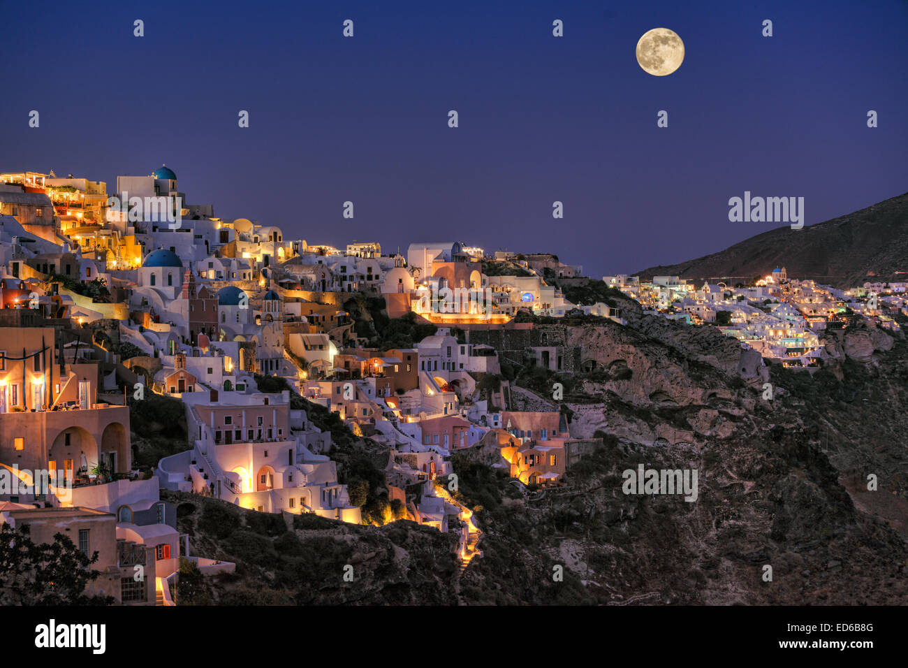 Santorini Greece Wallpaper At Night