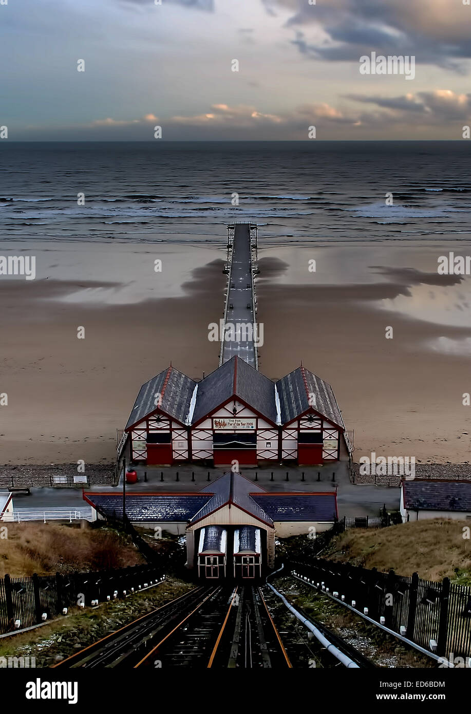 The iconic view from Saltburn by the Sea featuring the cliff railway ...