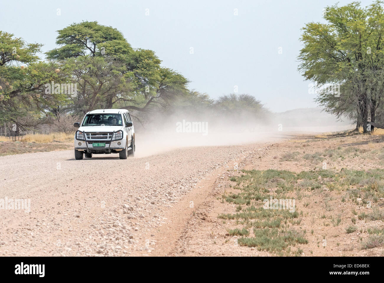 Car travelling along C15 road, Mariental region, Namibia Stock Photo ...