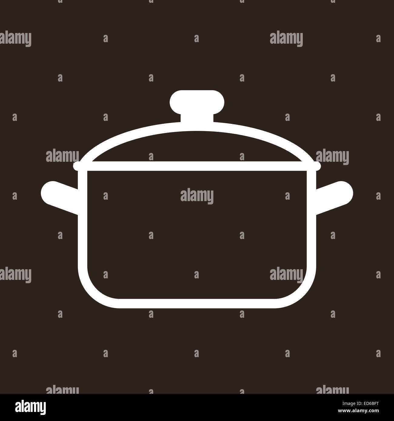 Cooking pot symbol on dark background Stock Photo - Alamy