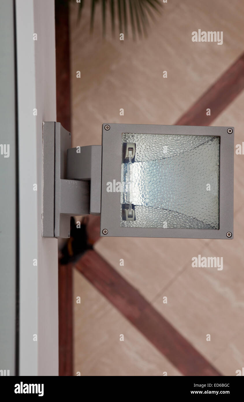 Big halogen lights for ceiling illumination. Upside take Stock Photo ...