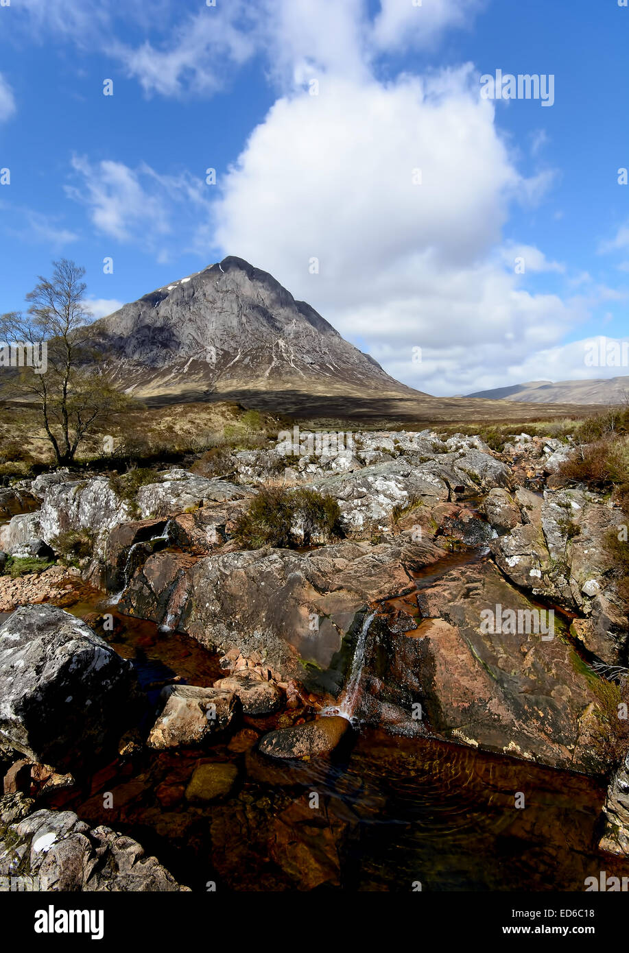 Buachaille Etive Mor as seen in Glencoe in the Highlands of Scotland ...