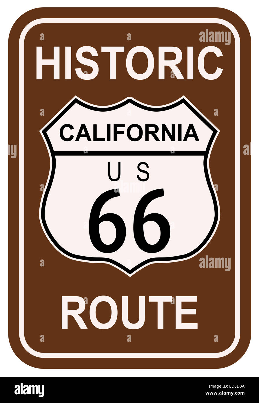 California Historic Route 66 traffic sign with the legend HISTORIC ...