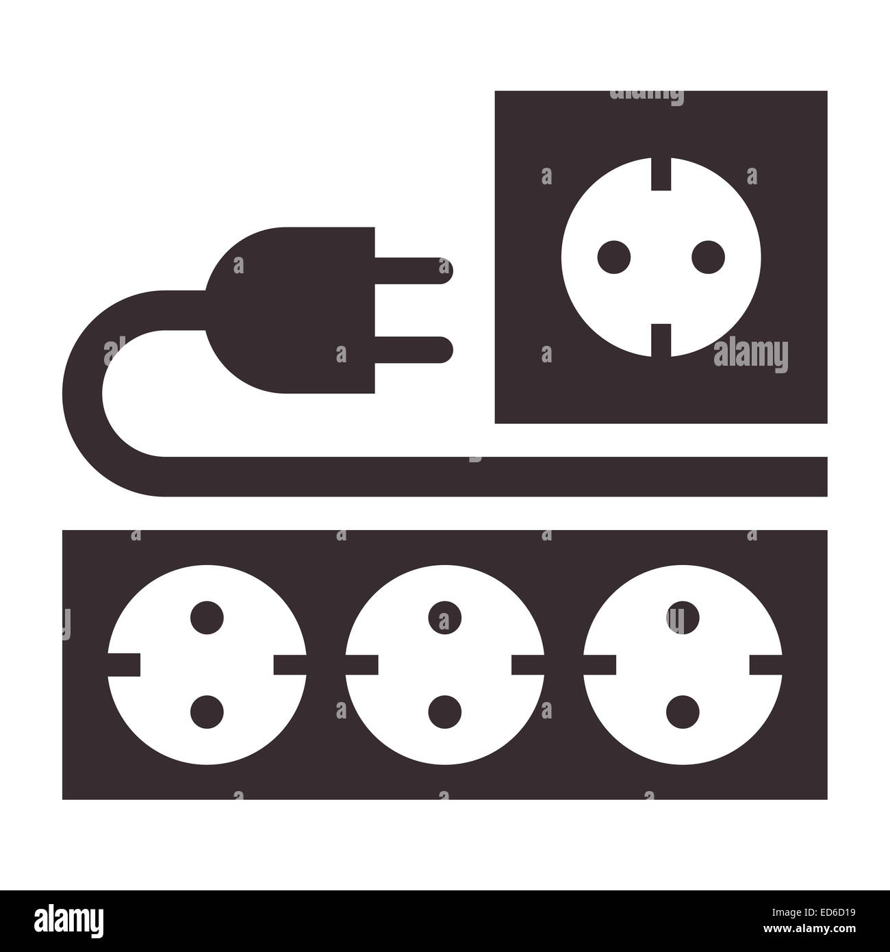 Power outlet, plug and socket sign on white background Stock Photo - Alamy