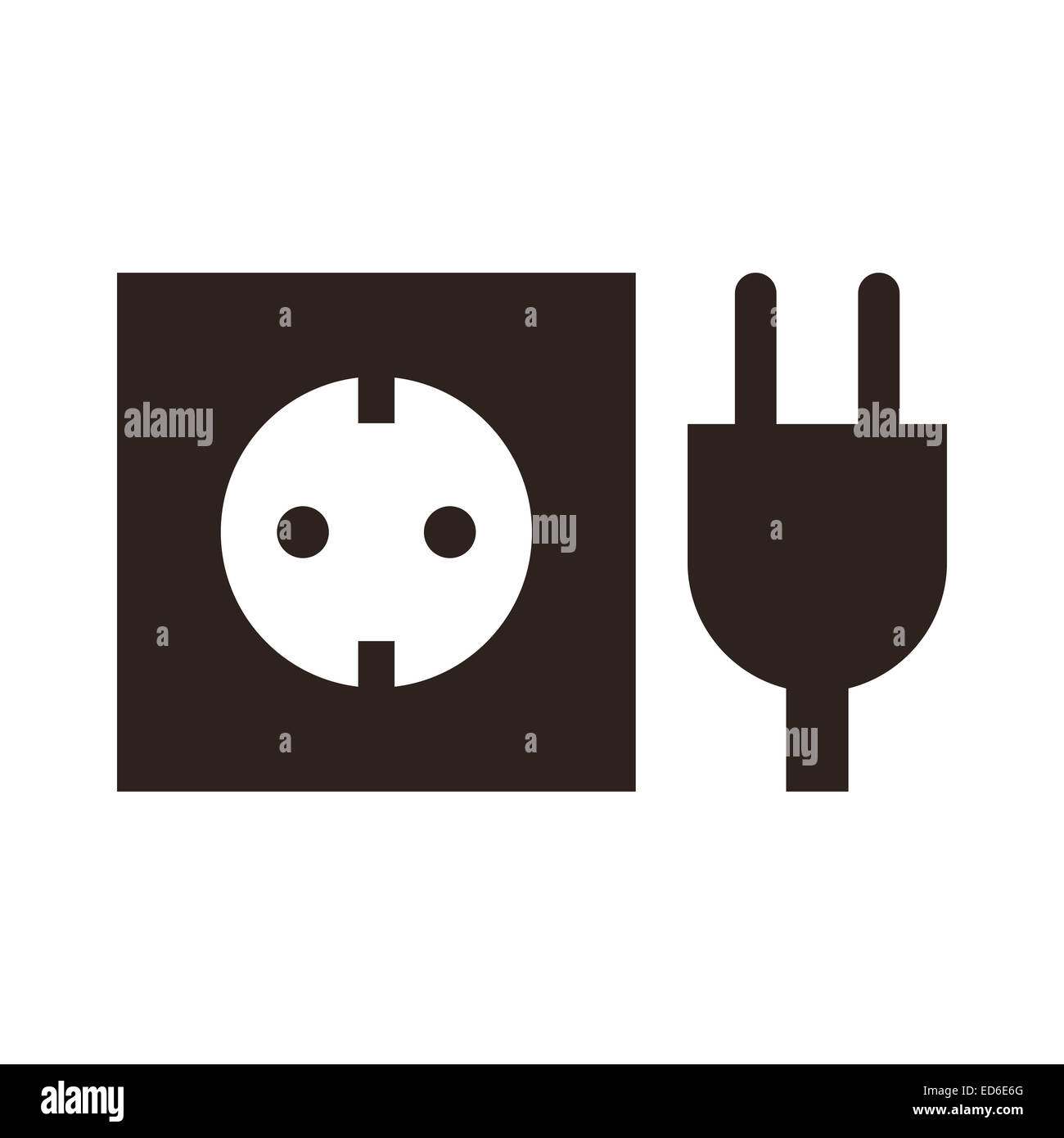 Plug and socket icon isolated on white background Stock Photo - Alamy