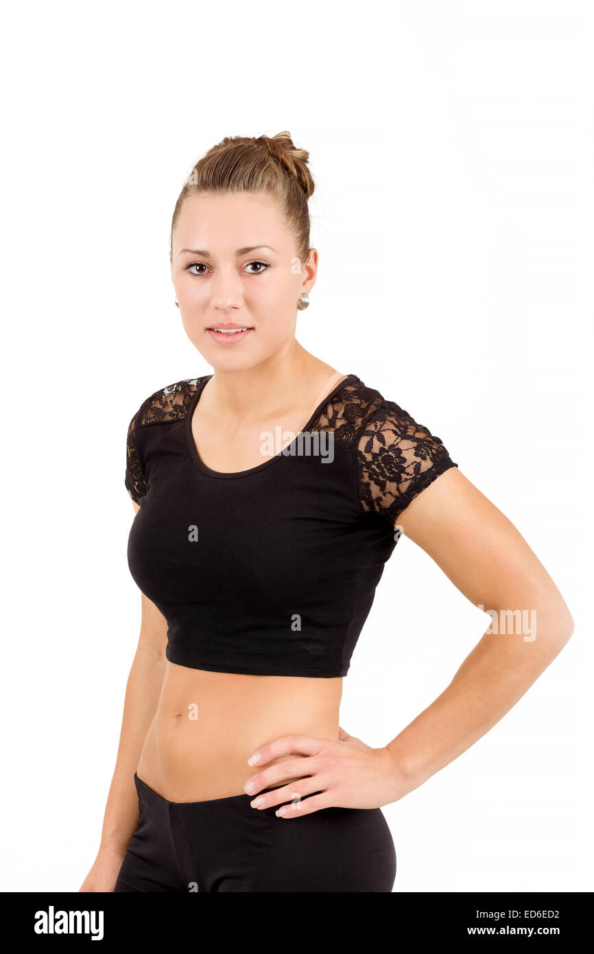 beauty contortionist prepare practicing gymnastic yoga isolated on ...