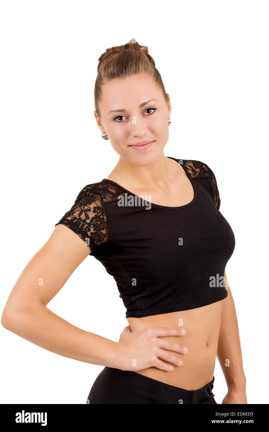 beauty contortionist prepare practicing gymnastic yoga isolated on ...