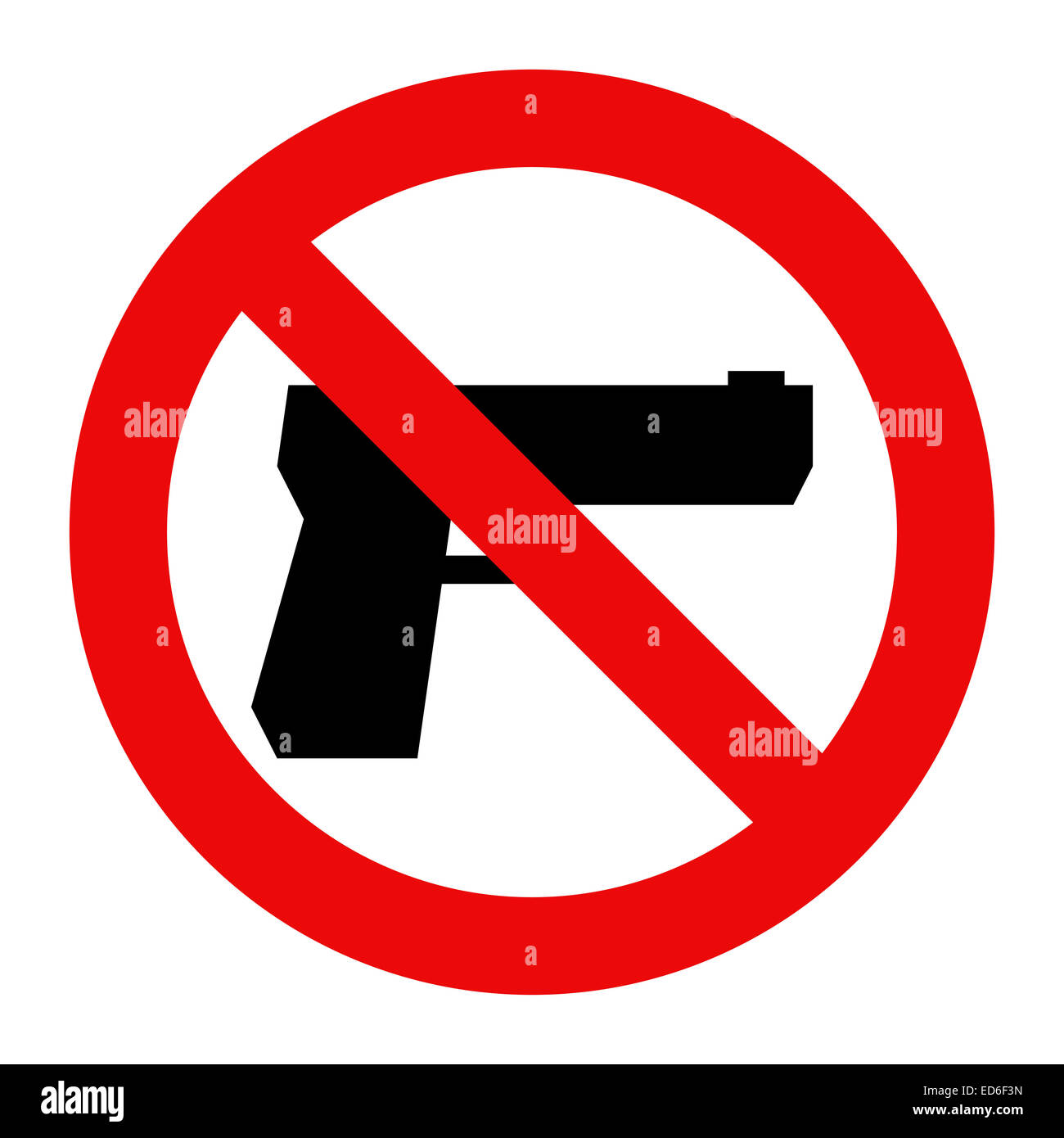 No gun sign prohibition Cut Out Stock Images & Pictures - Alamy