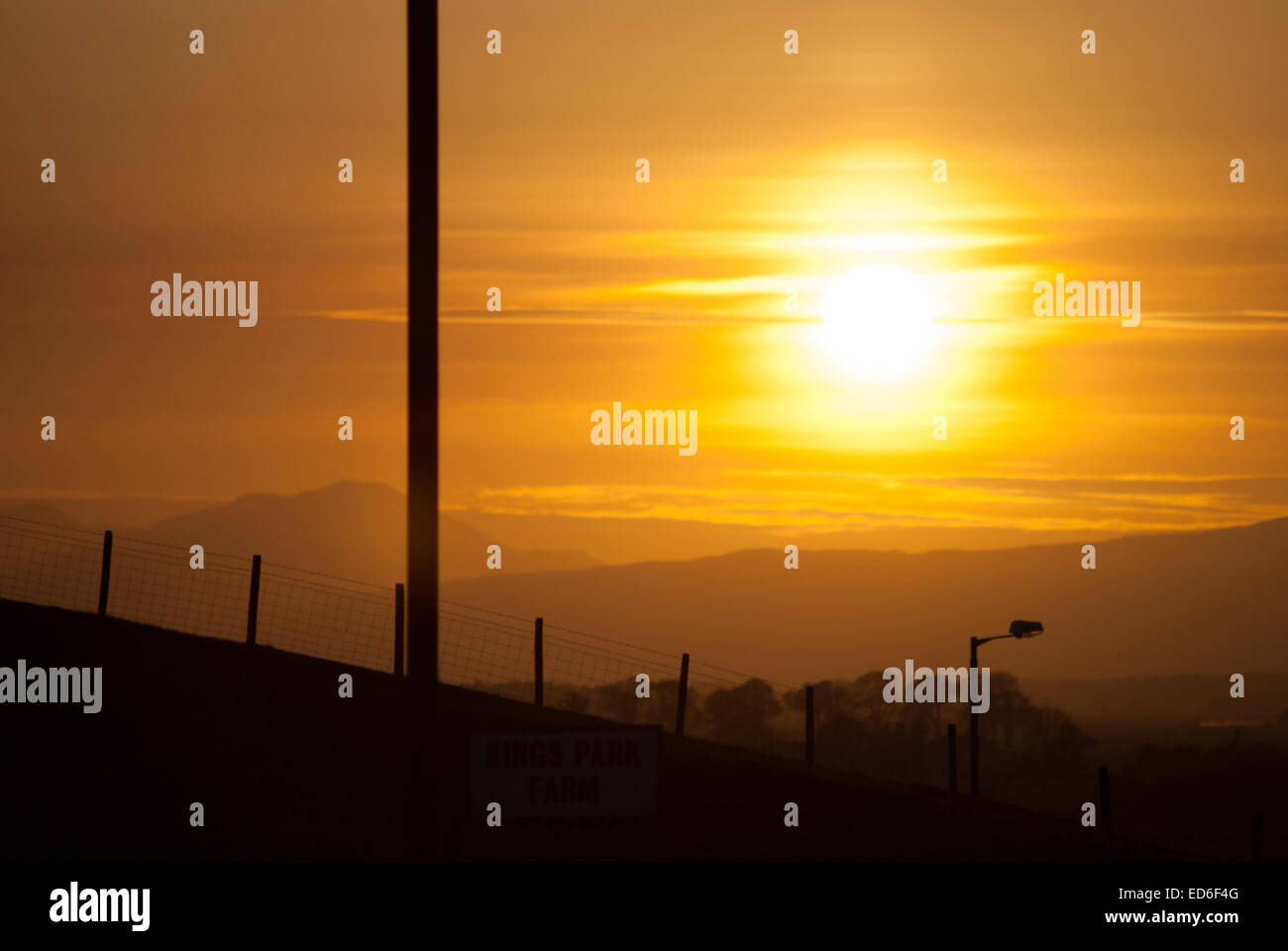 Sunset over Stirling Stock Photo - Alamy